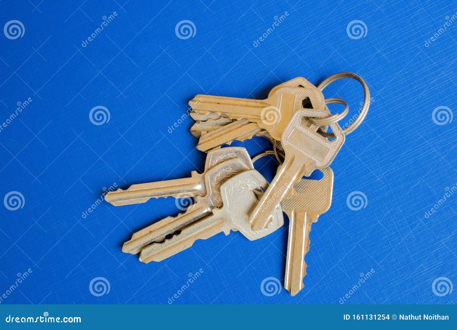 Keys on blue background stock photo. Image of access - 161131254
