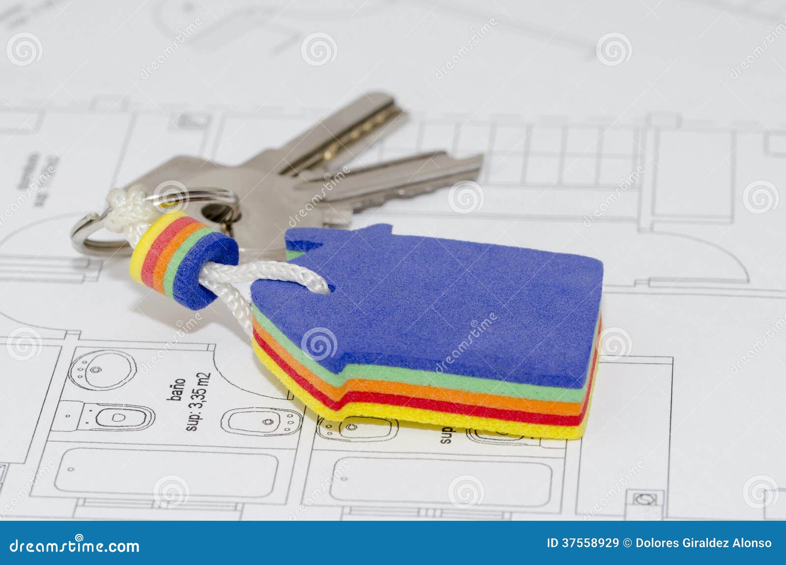 Keys on blueprint stock image. Image of housing, document - 37558929
