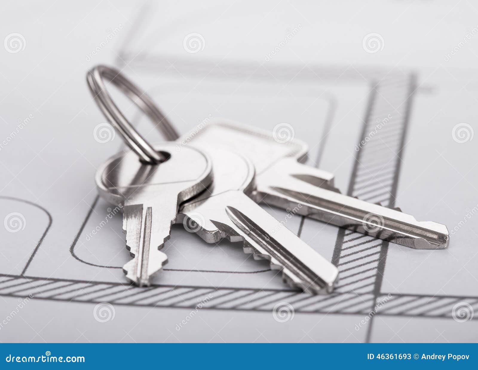 Keys on blueprint stock image. Image of paper, antique - 46361693