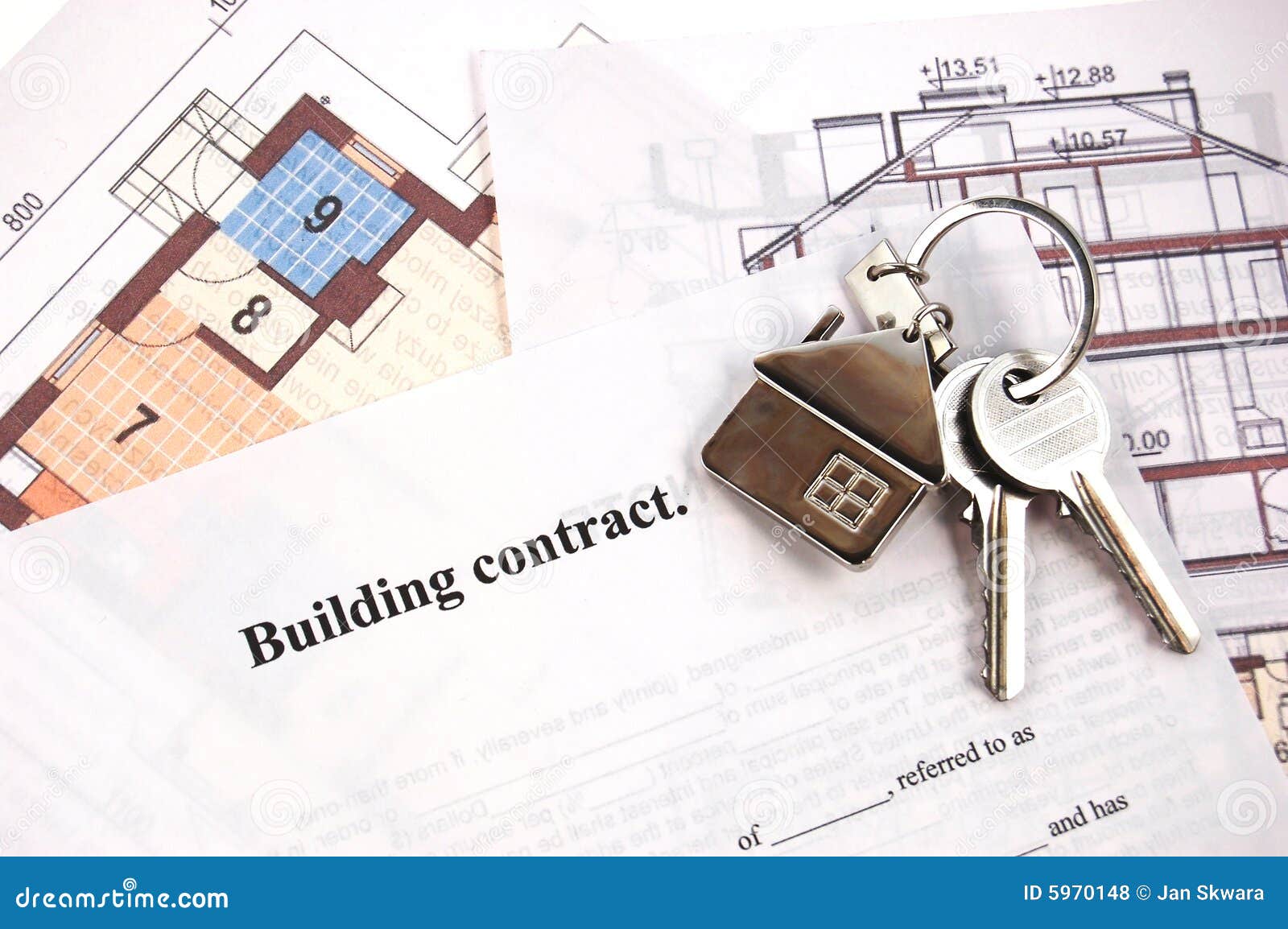 Keys on building contract stock photo. Image of architect - 5970148