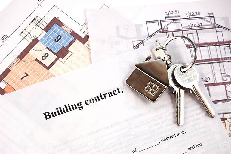 Keys on building contract stock photo. Image of architect - 5970148