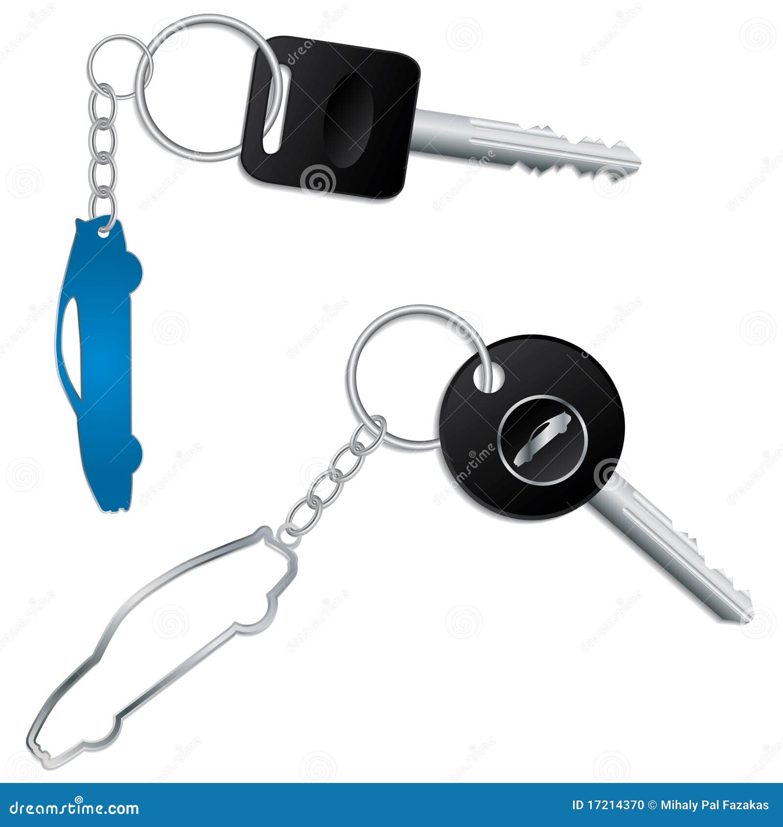 Keys with Car Shaped Keyholders Stock Vector - Illustration of alert ...