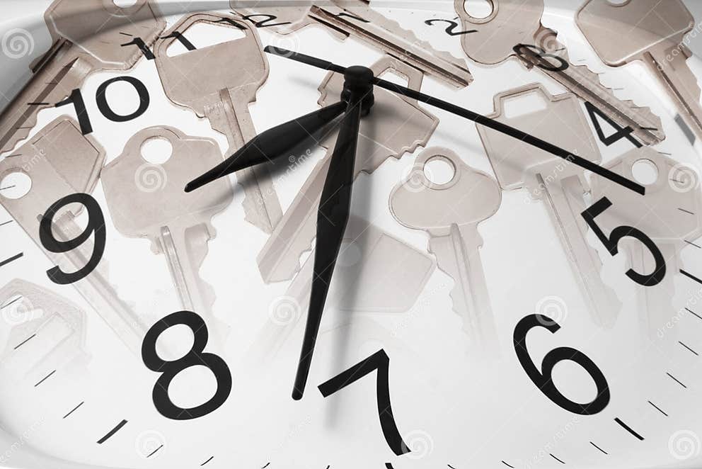 Keys and Clock stock image. Image of timing, keys, clock - 58319033