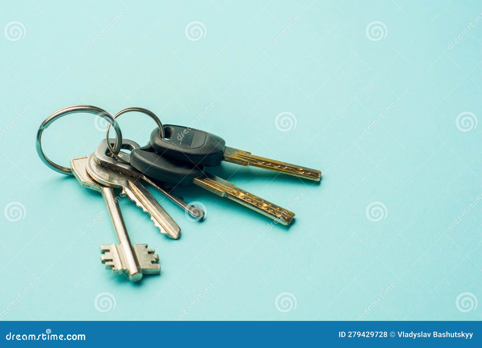 Keys with on Color Background with Copy Space Stock Photo - Image of ...