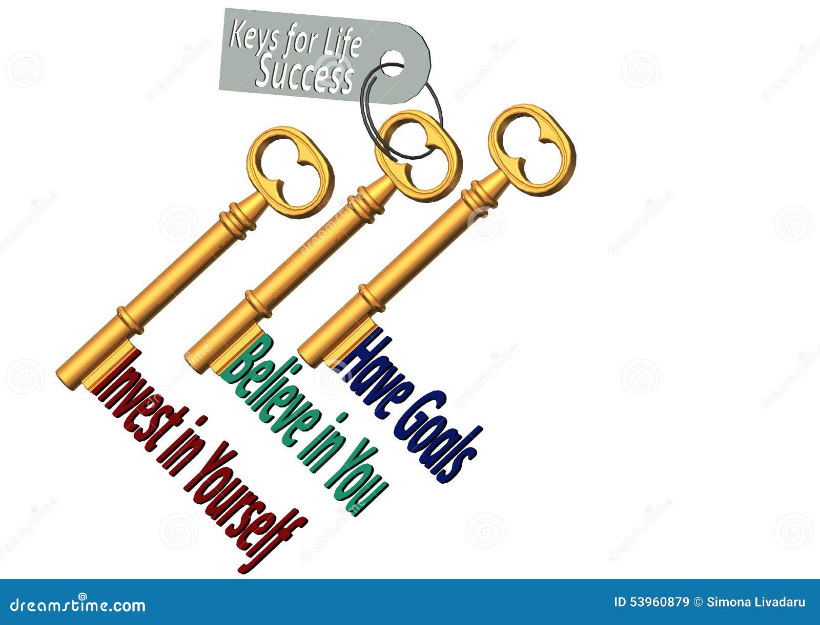 3 Keys Concept for Wealth Lifestyle Stock Illustration - Illustration ...