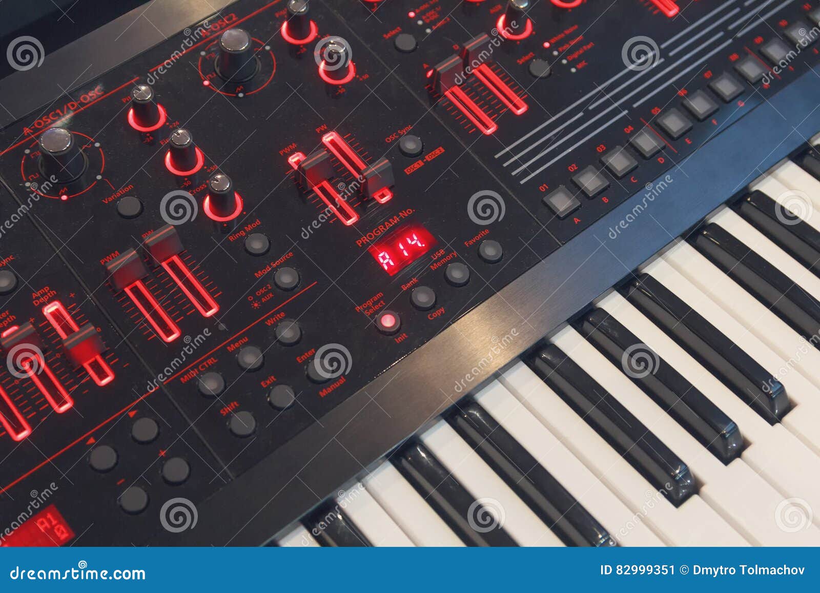 Keys Electronic Synthesizer Closeup Stock Image - Image of leisure ...