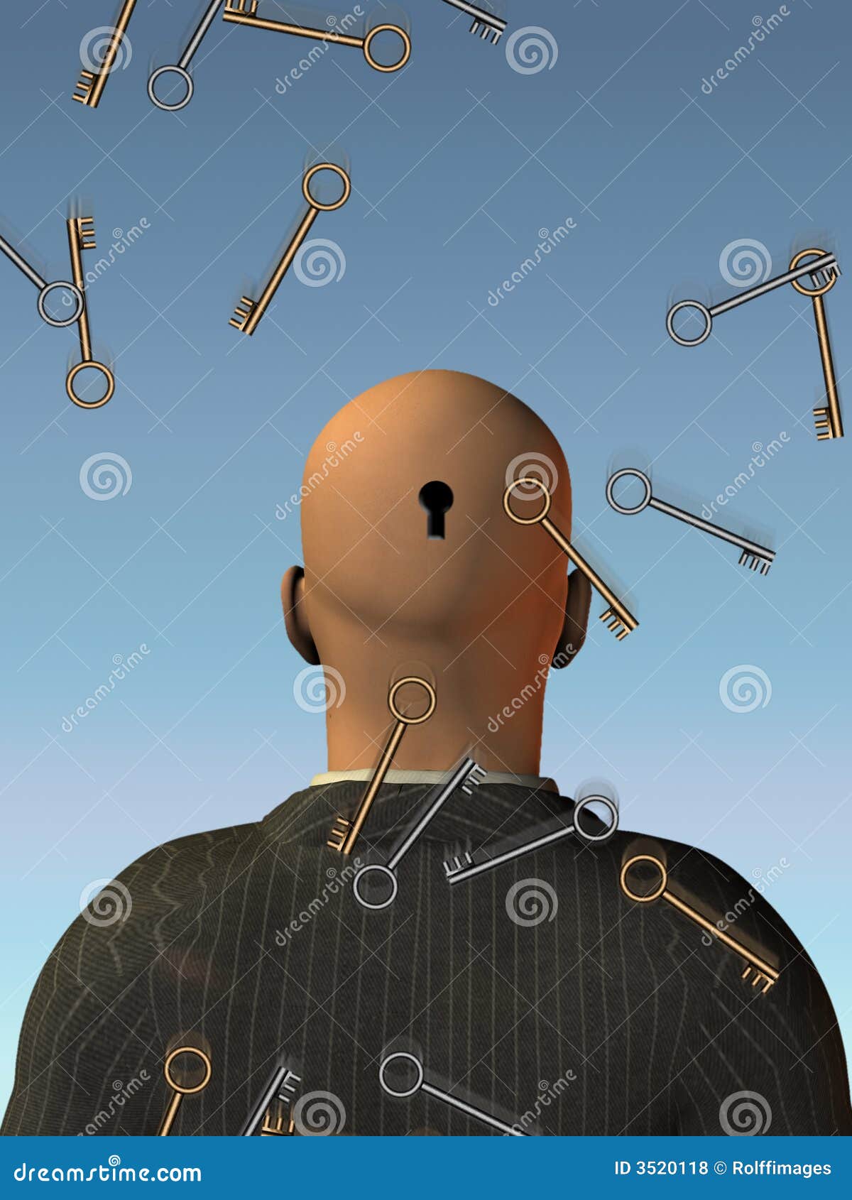 Keys fall - Open mind stock illustration. Illustration of business ...