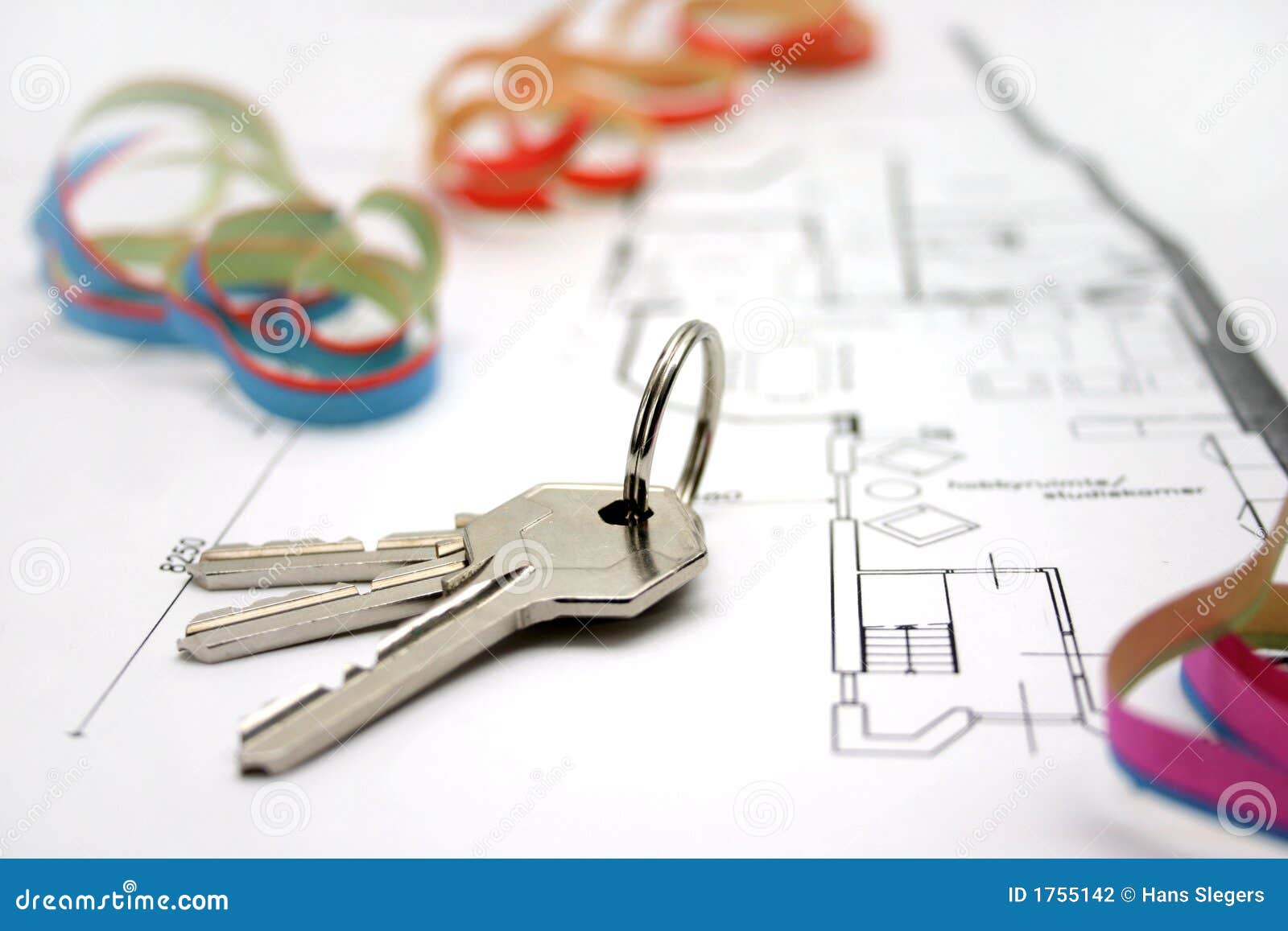 Keys on a floor-plan stock photo. Image of keys, protection - 1755142