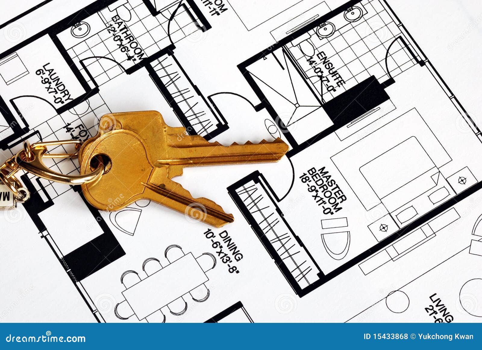 Keys on a floorplan stock photo. Image of homeowner, success - 15433868