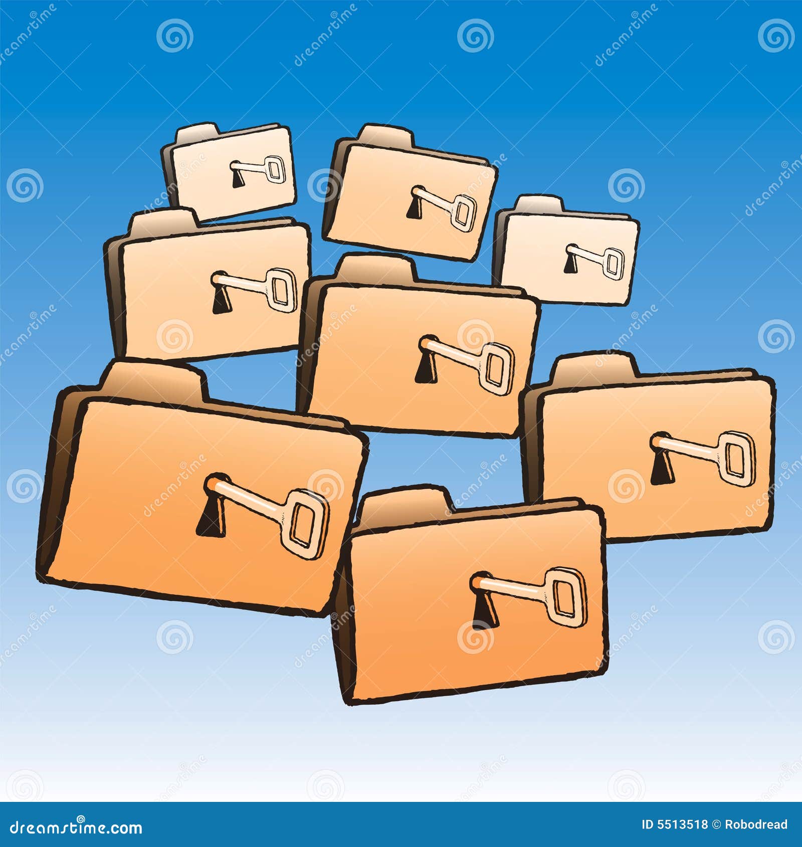 Keys folders (vector) stock vector. Illustration of computers - 5513518