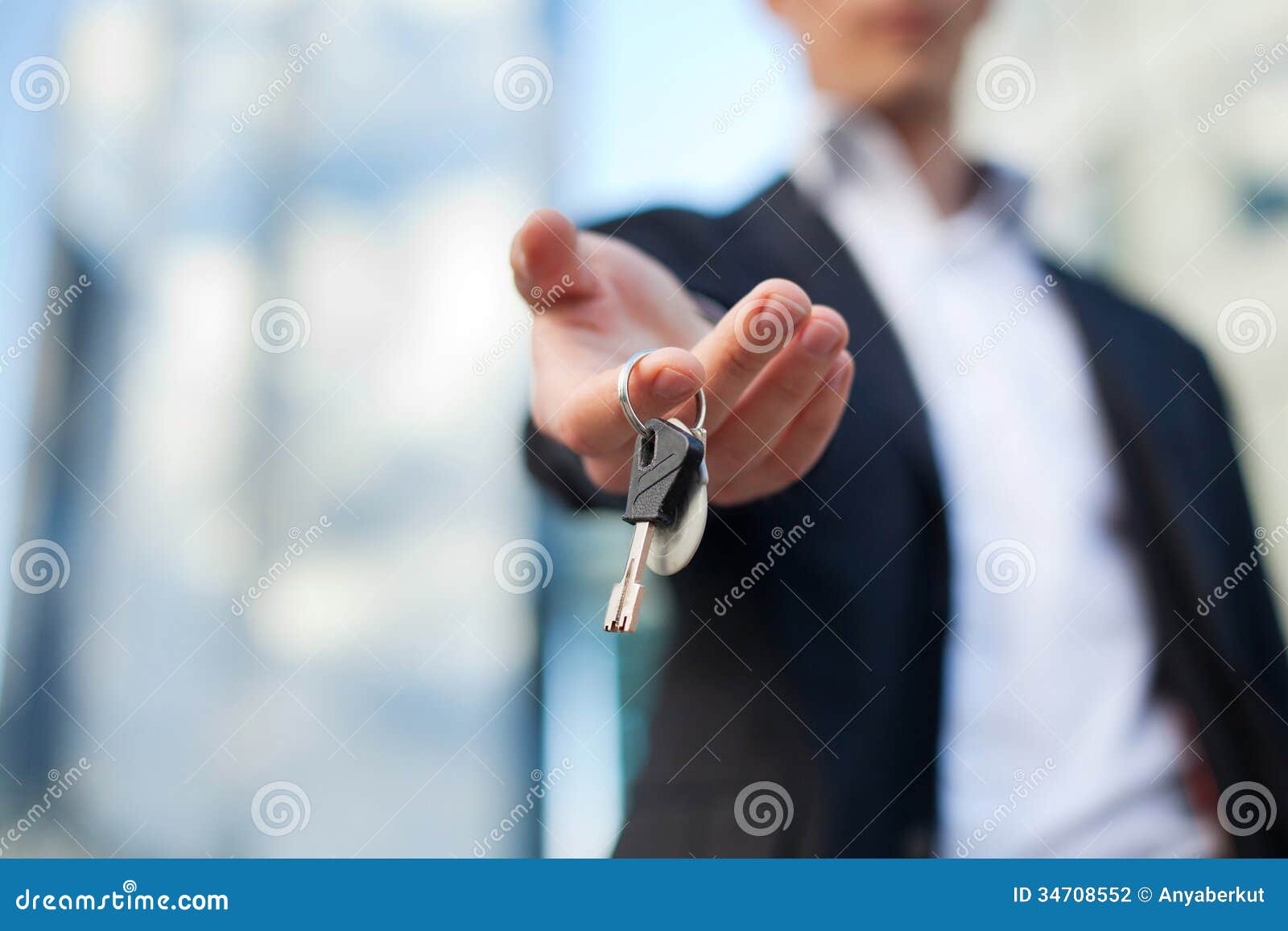 Keys in the hand stock photo. Image of agent, business - 34708552