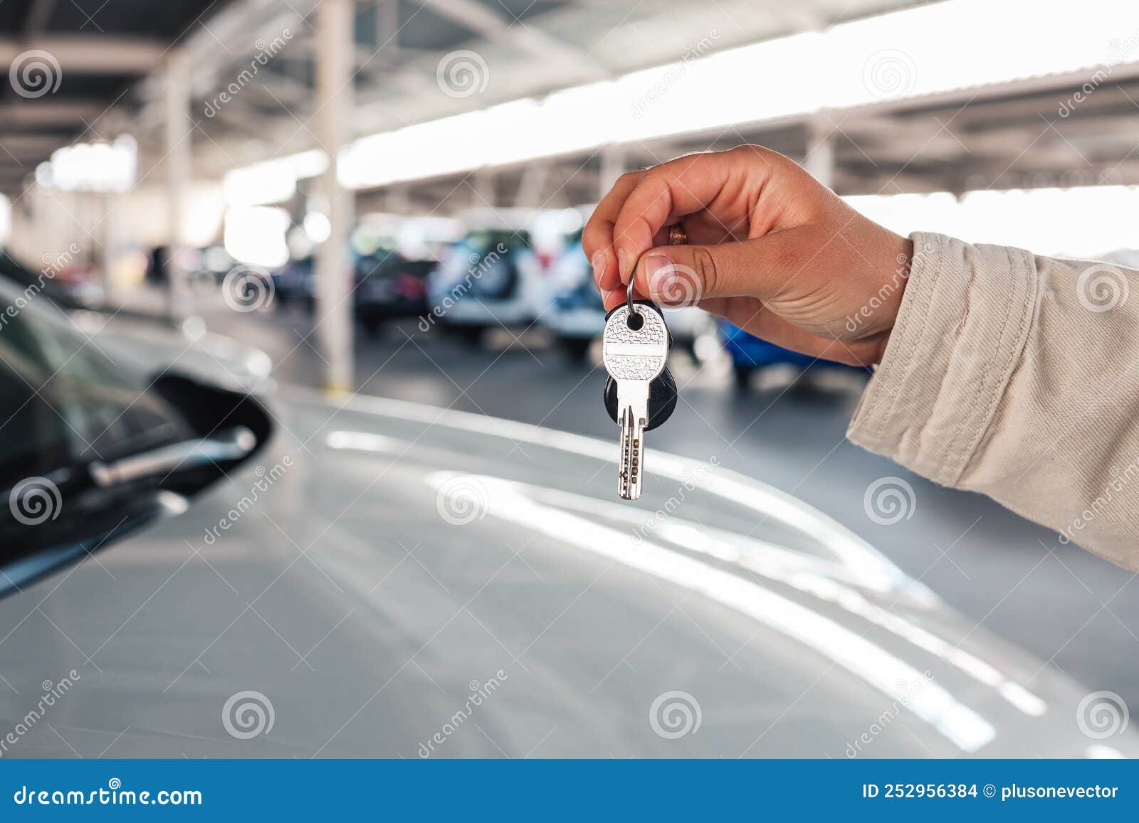 Keys in Hand, Car in the Parking Lot Stock Photo - Image of insurance ...