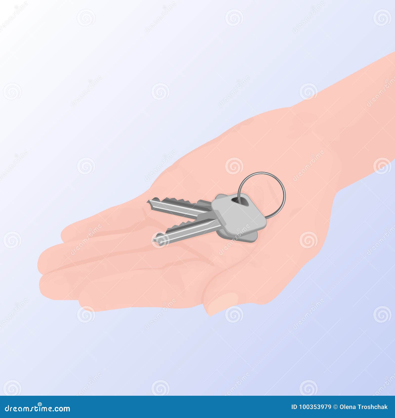 Keys in the Hand Vector Illustration Stock Vector - Illustration of ...