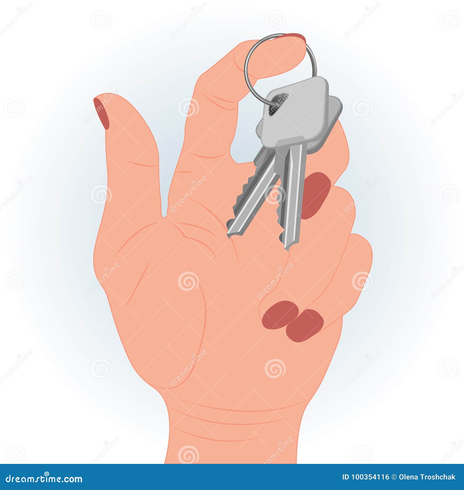 Keys in a Hand Vector Illustration Stock Vector - Illustration of offer ...