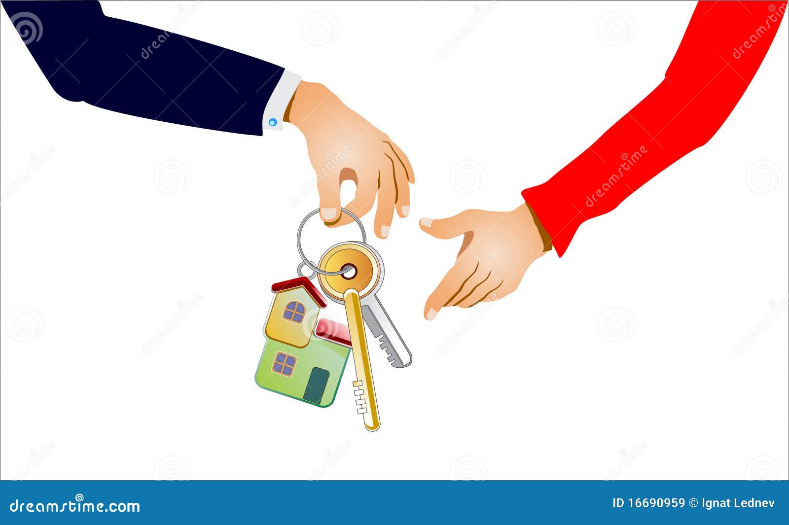 Keys and hands stock vector. Illustration of sale, client - 16690959
