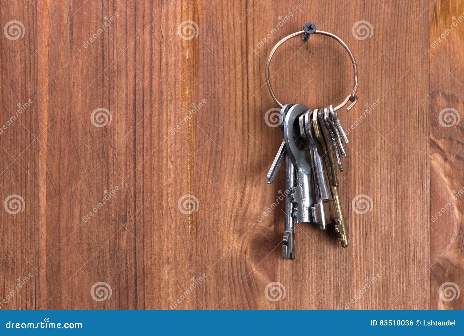 Keys Hanging on a Wooden Wall Stock Photo - Image of rustic, safety ...