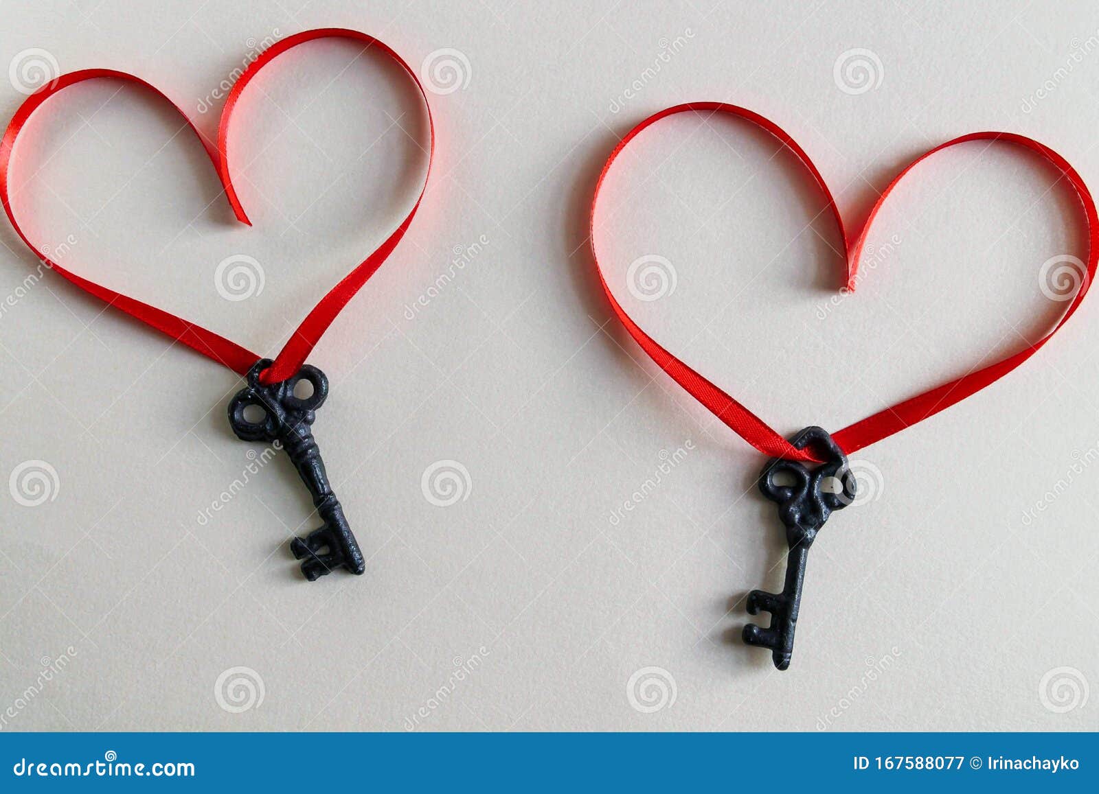 Keys with the Hearts As a Symbol of Love Stock Image - Image of metal ...