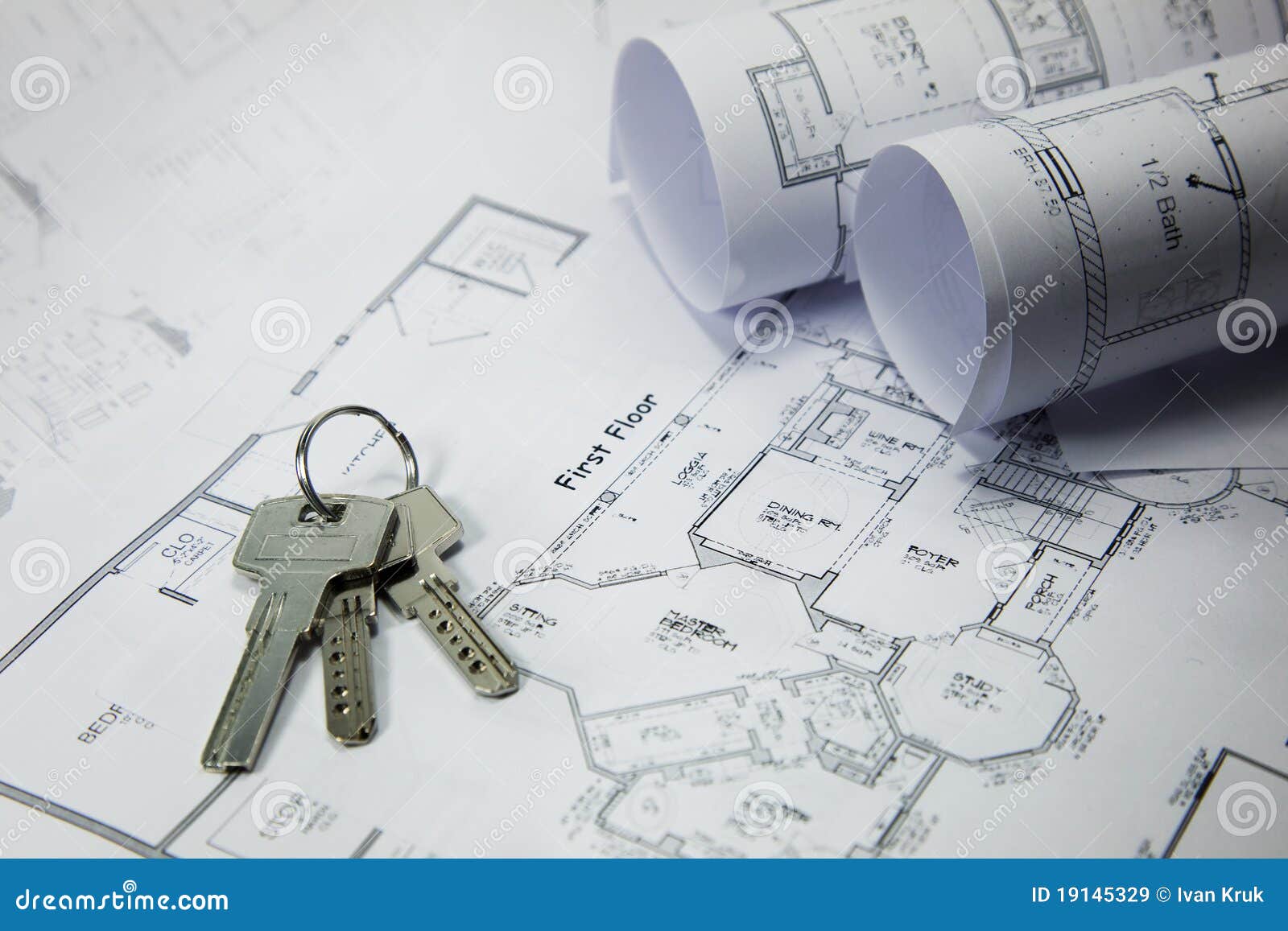 Keys on house plan stock image. Image of building, estate - 19145329