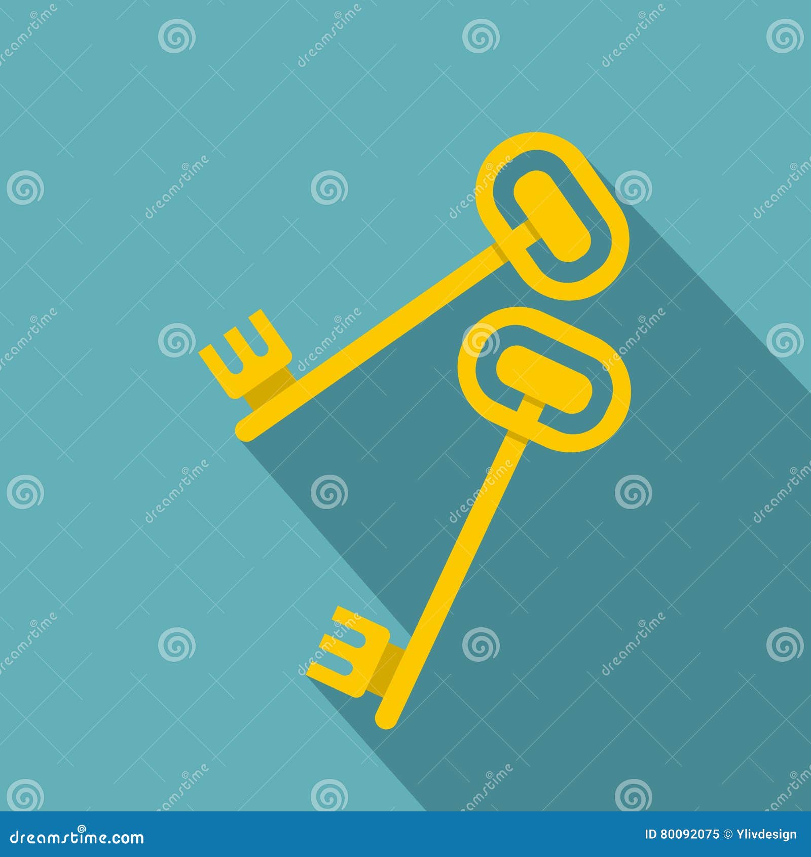 Keys icon, flat style stock vector. Illustration of door - 80092075