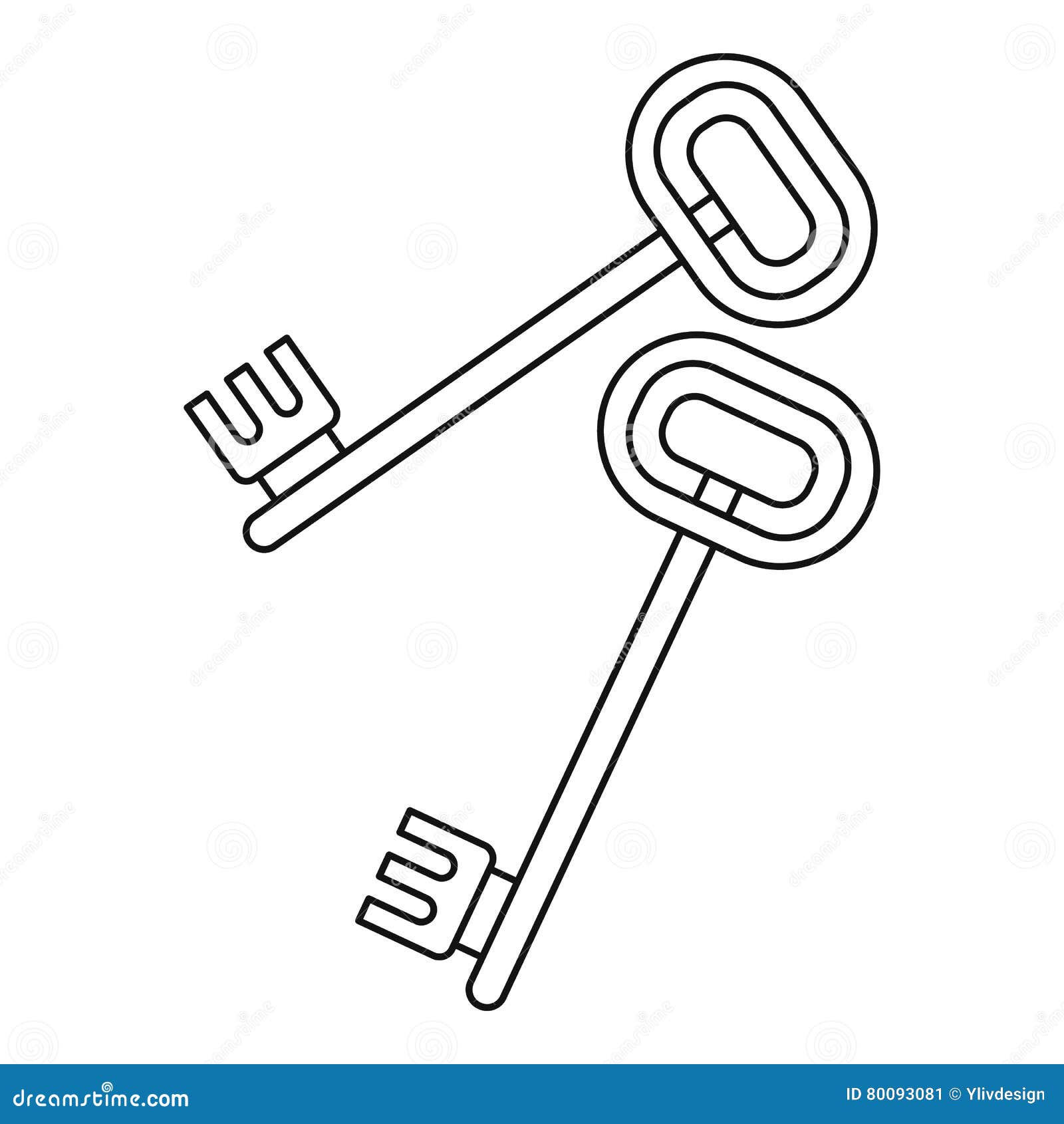Keys icon, outline style stock vector. Illustration of estate - 80093081