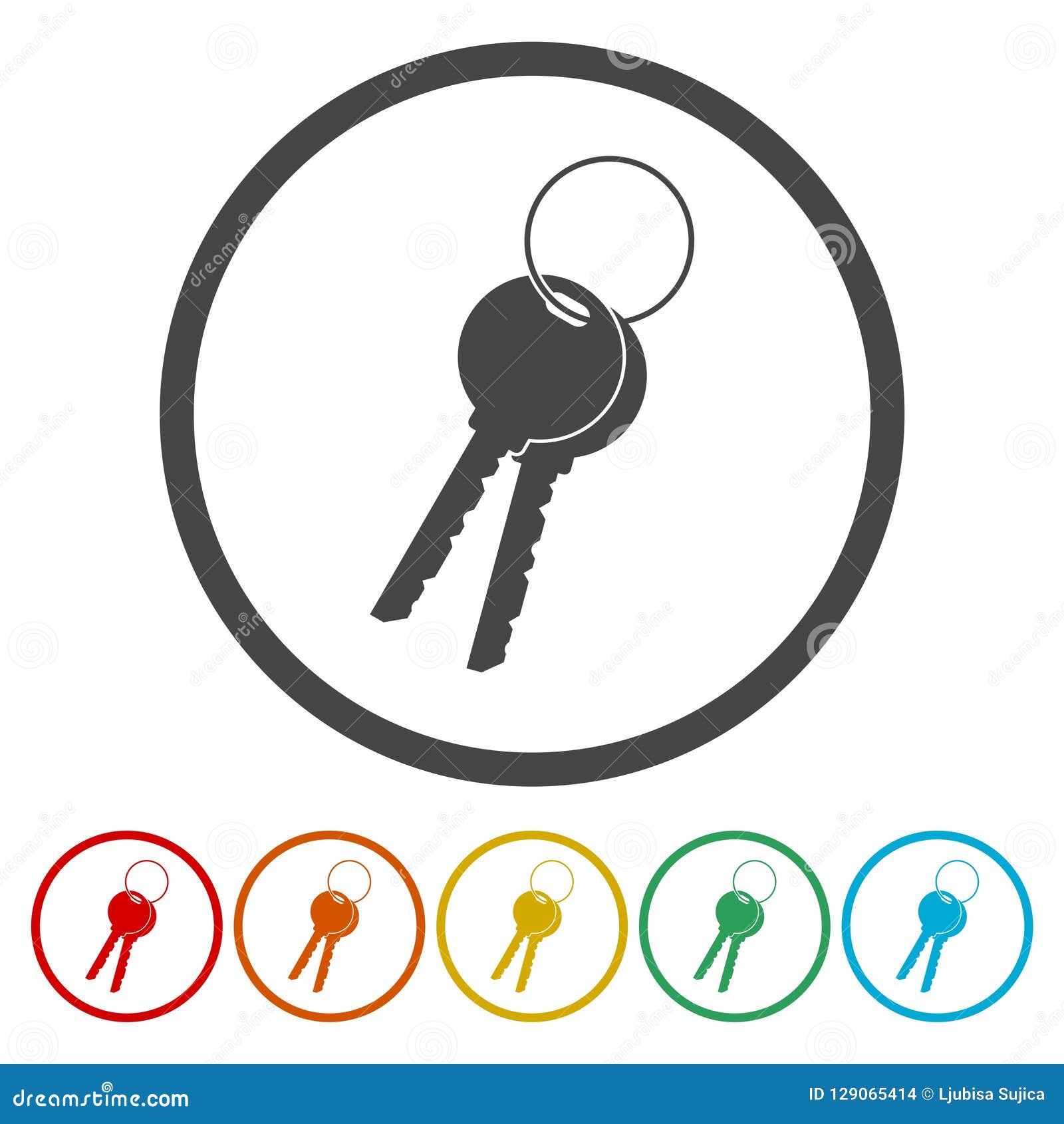 Keys icons stock vector. Illustration of antigua, clipart - 129065414