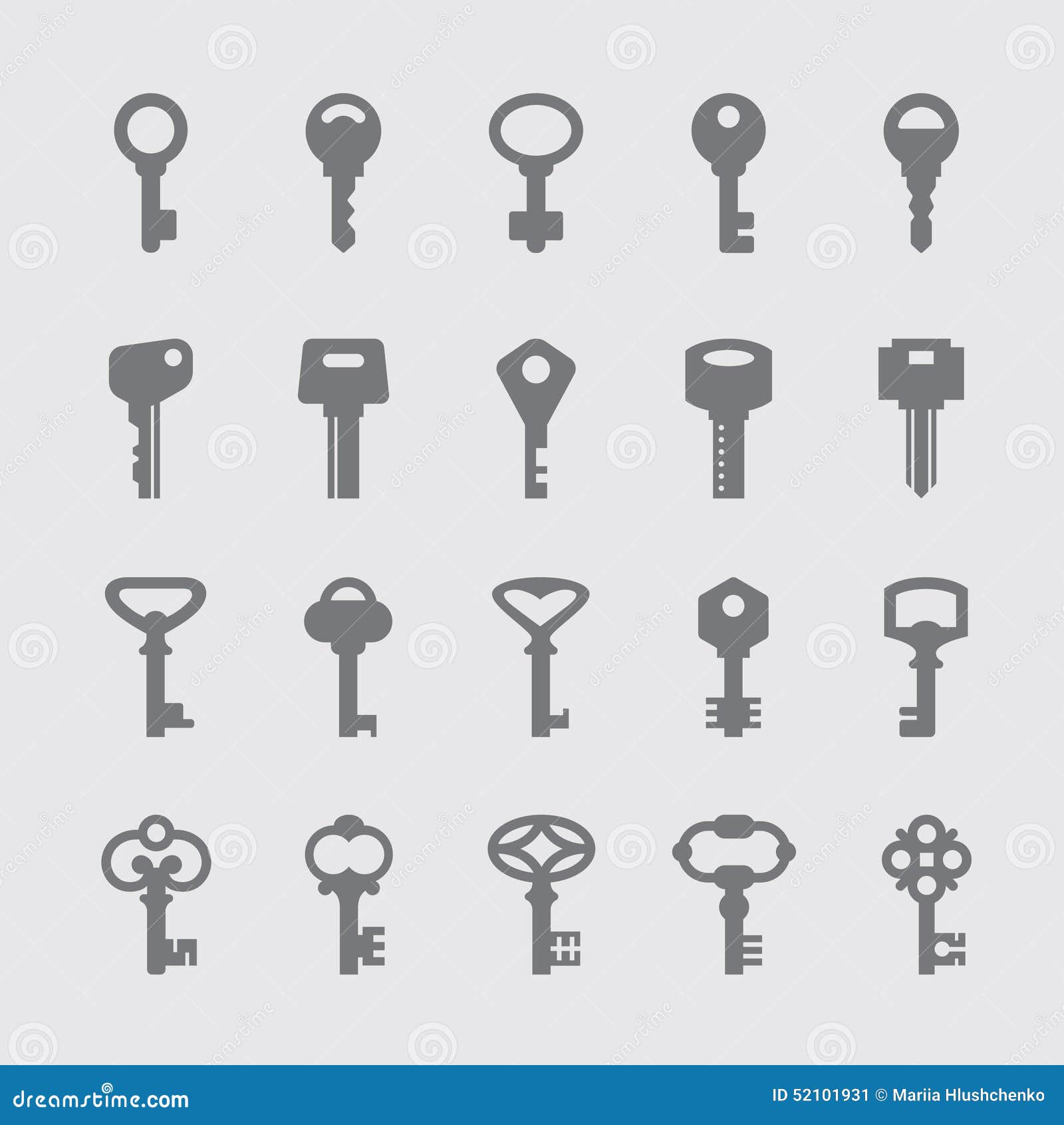 Keys icons stock vector. Illustration of close, open - 52101931