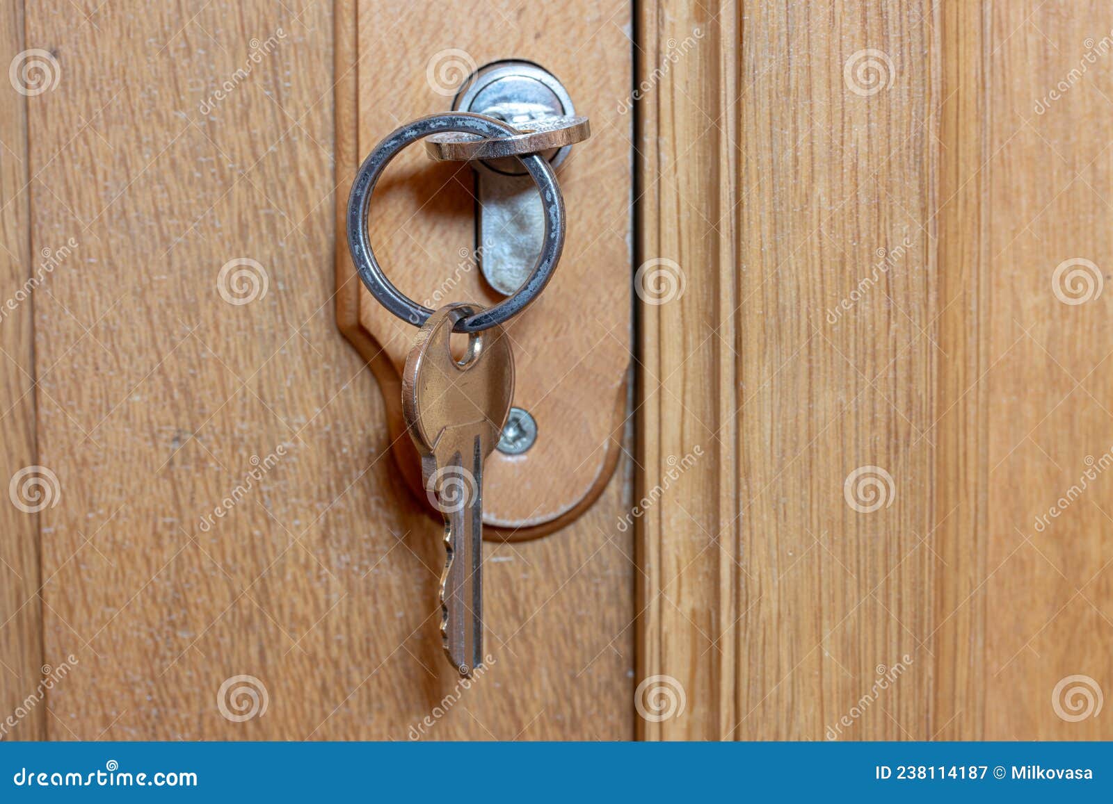 The Keys Inserted in the Door Lock Stock Image - Image of interior ...