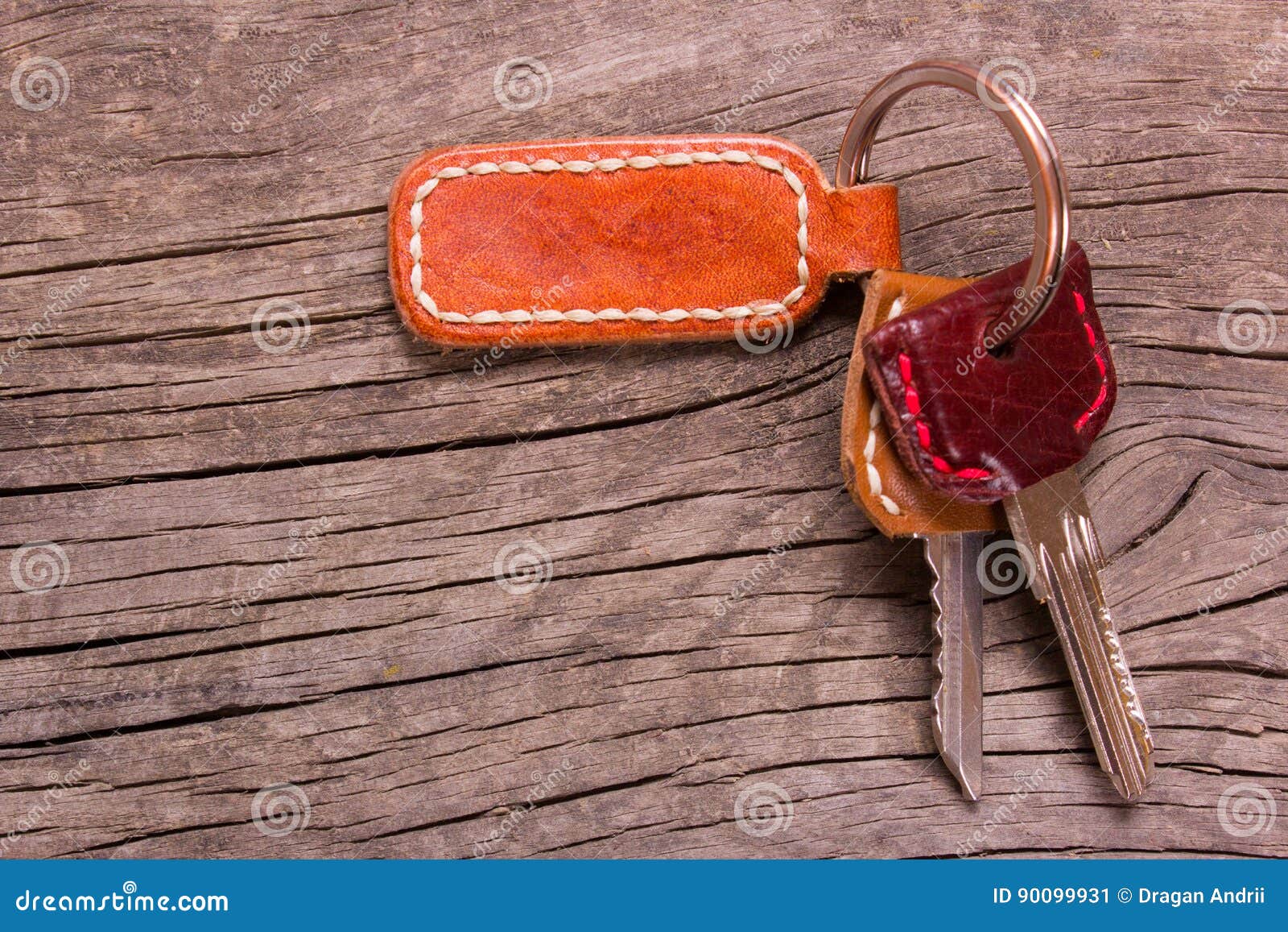 Keys and key ring leather stock image. Image of close - 90099931