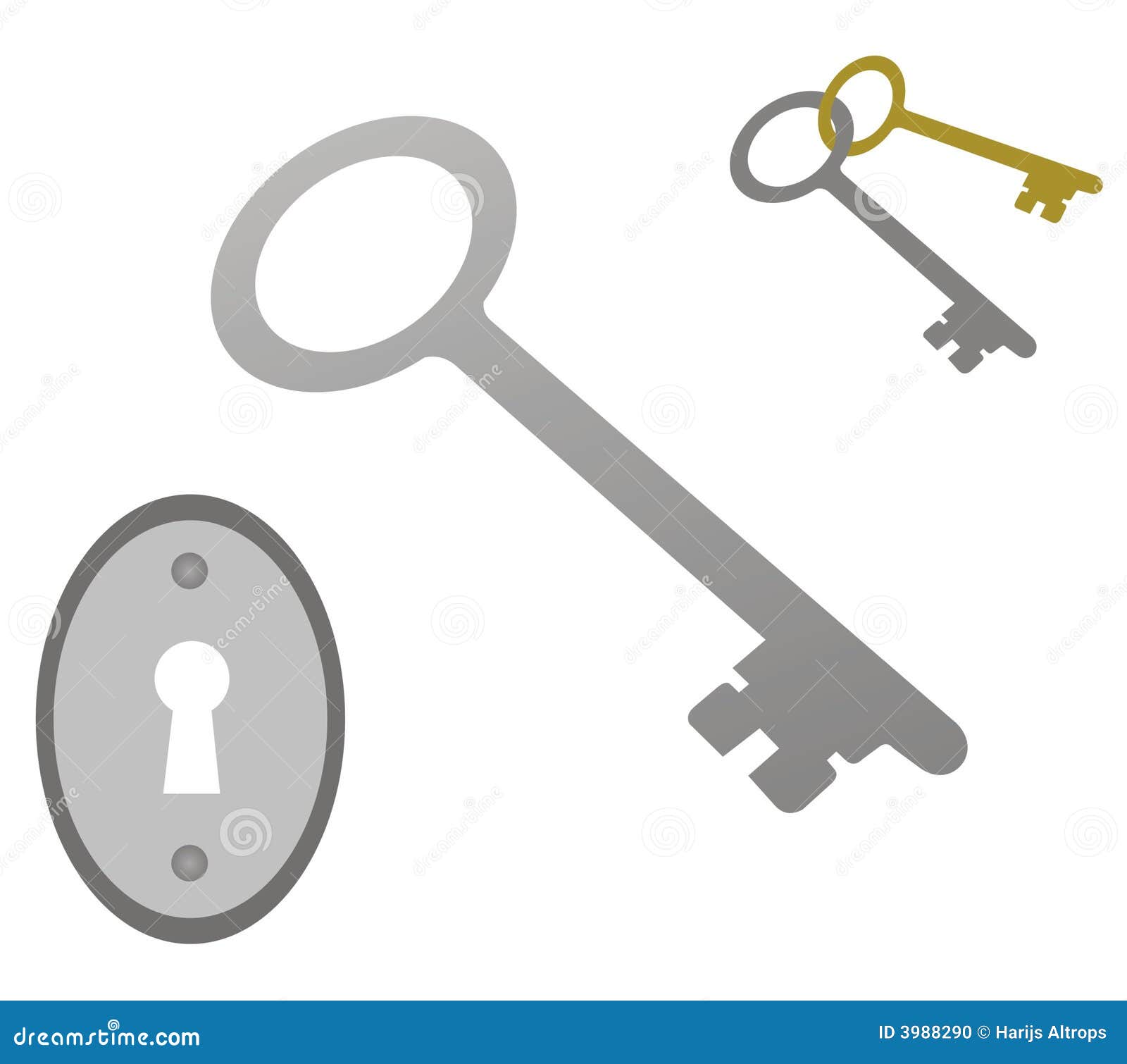 Keys and keyhole stock vector. Illustration of relocate - 3988290