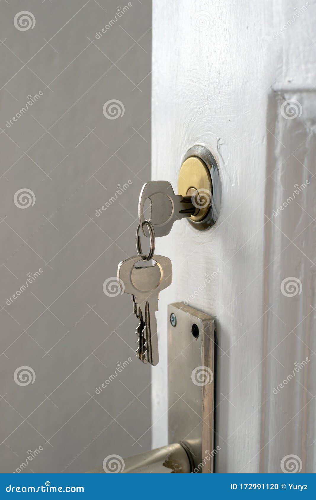 Keys in keyhole stock photo. Image of inside, house - 172991120