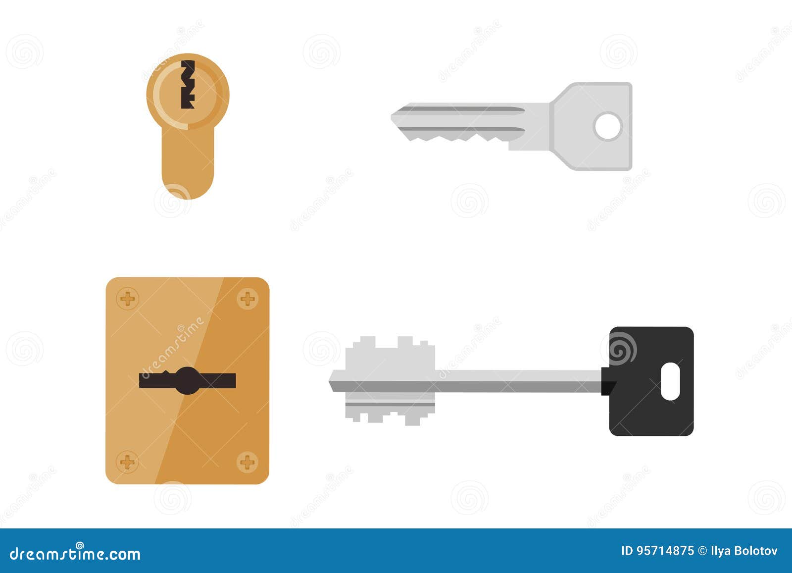 Keys and keyholes stock vector. Illustration of symbol - 95714875