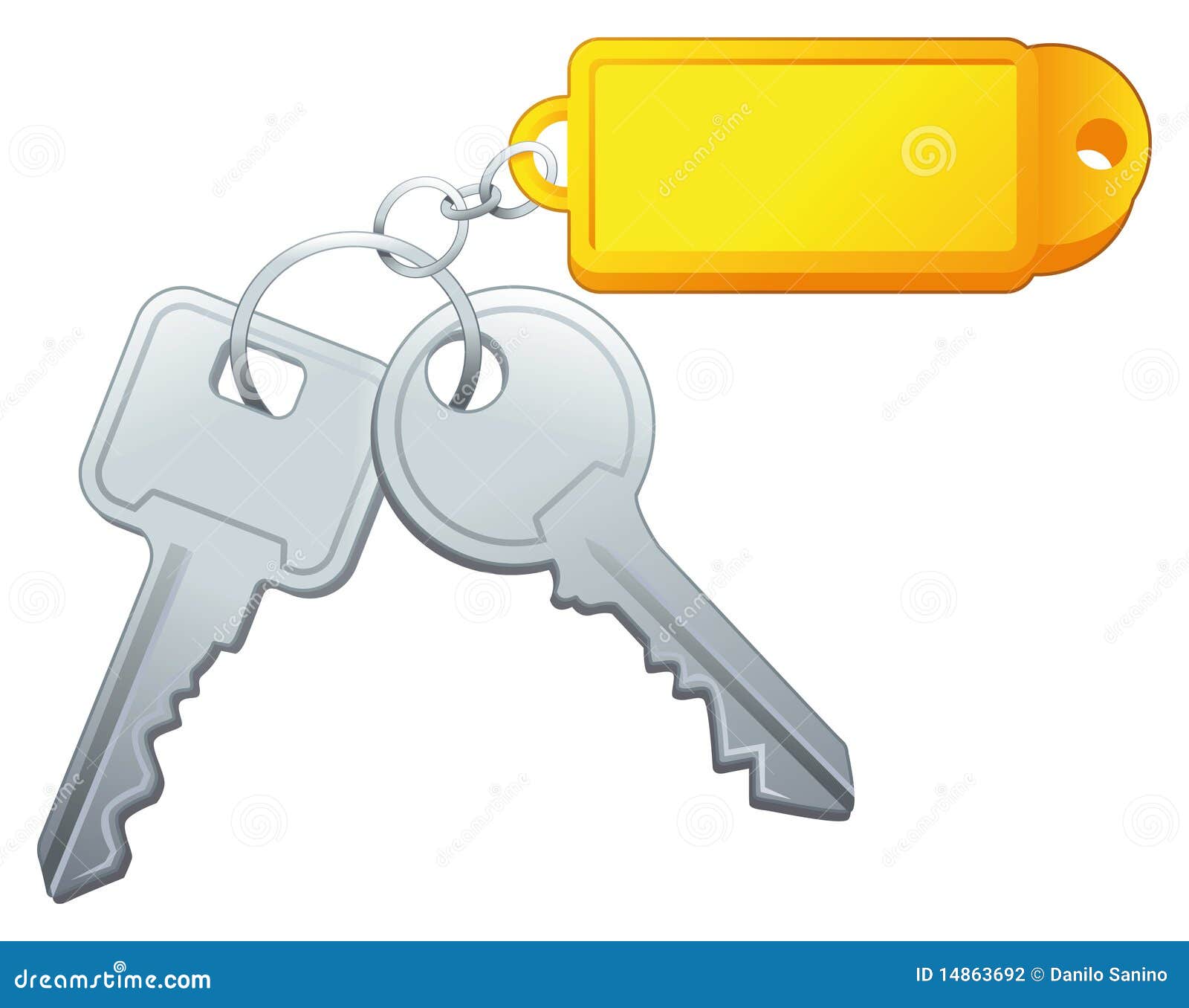 Keys with label. stock vector. Illustration of label - 14863692