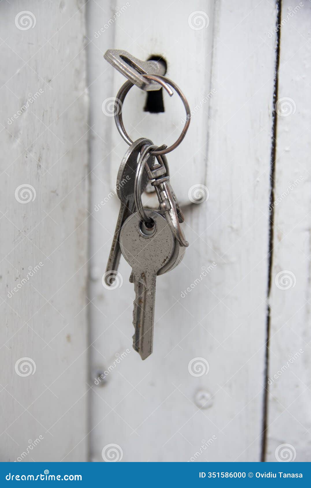 Keys Left in the Door. Safety Concept Stock Photo - Image of entrance ...