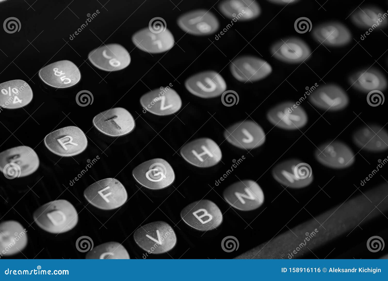 Keys with Letters on an Old Typewriter Stock Photo - Image of shallow ...