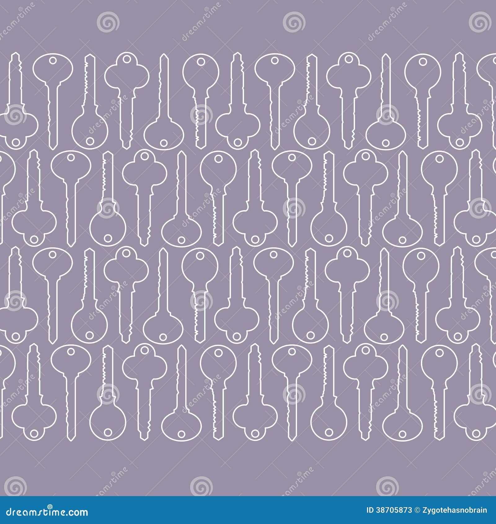 Keys Line Art Horizontal Seamless Pattern Background Border Vector ...