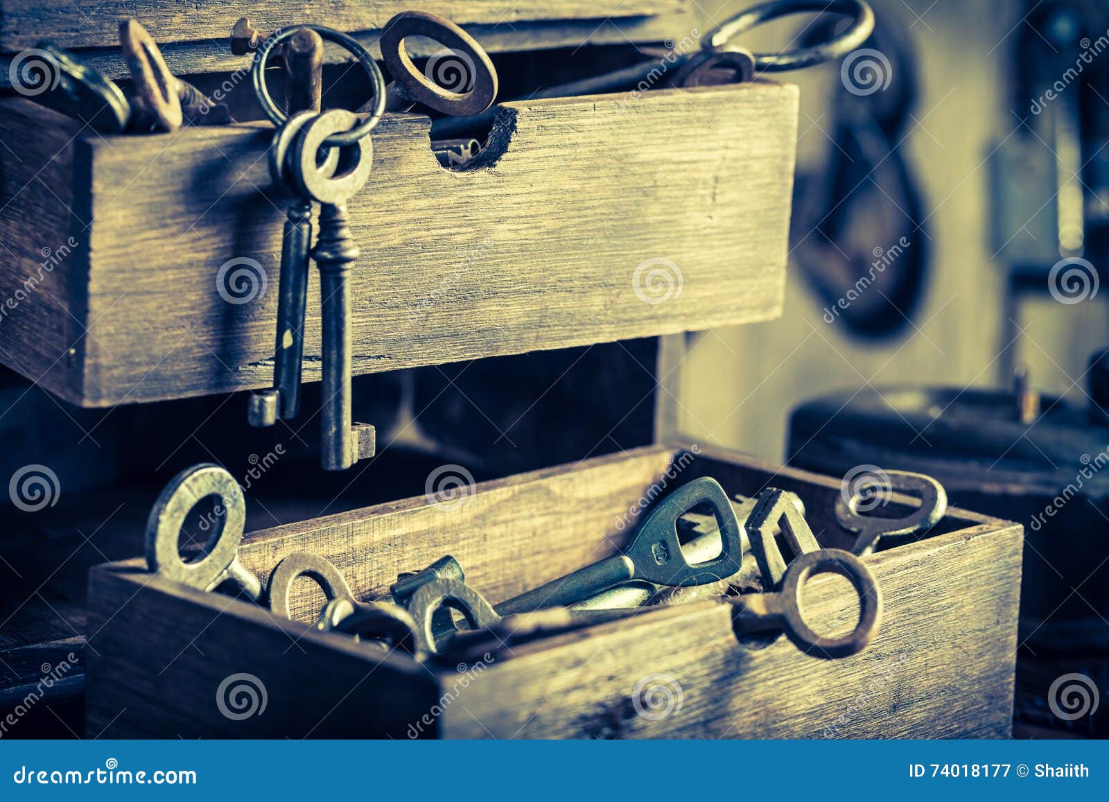 Keys and Locks in Old Locksmiths Workshop Stock Image - Image of iron ...