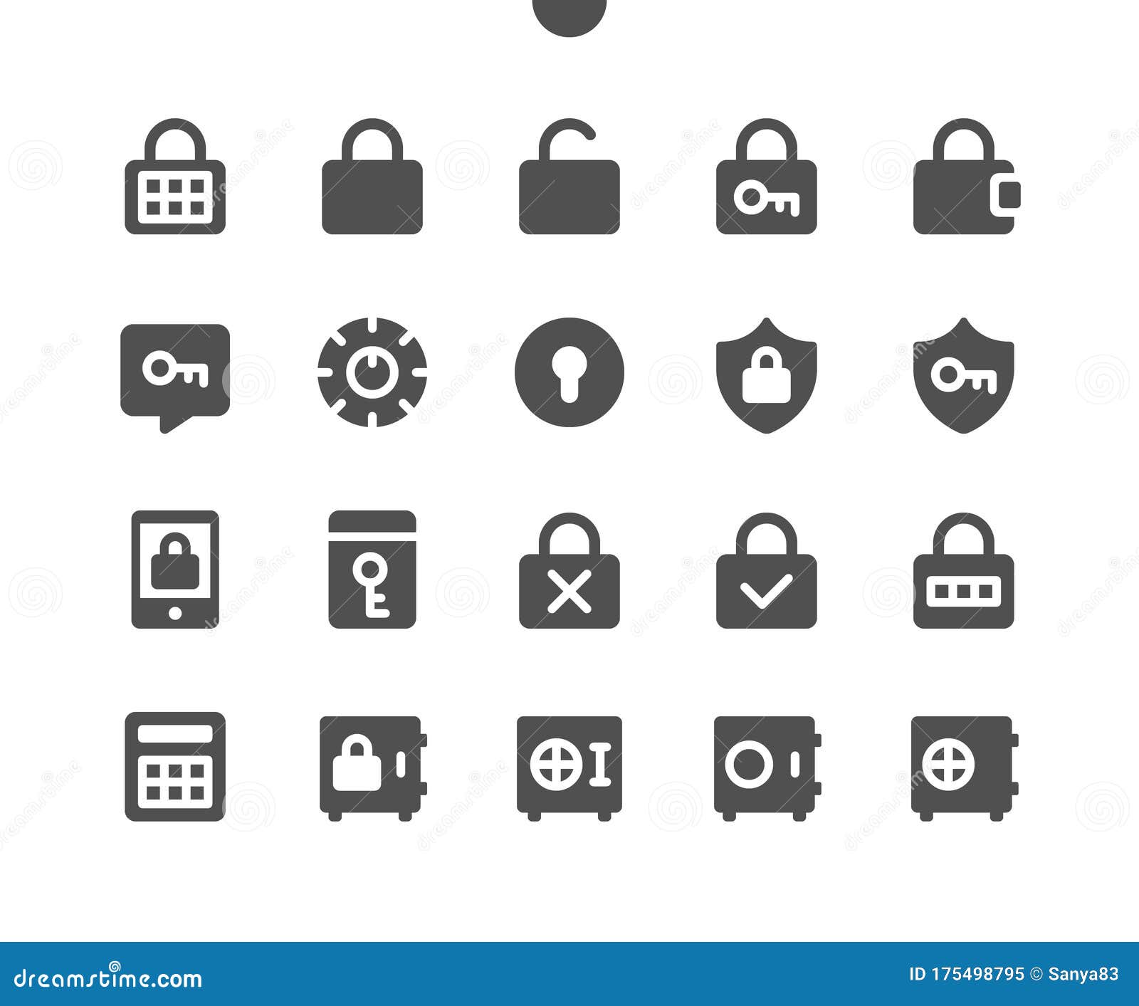 Keys and Locks UI Pixel Perfect Well-crafted Vector Solid Icons Stock ...