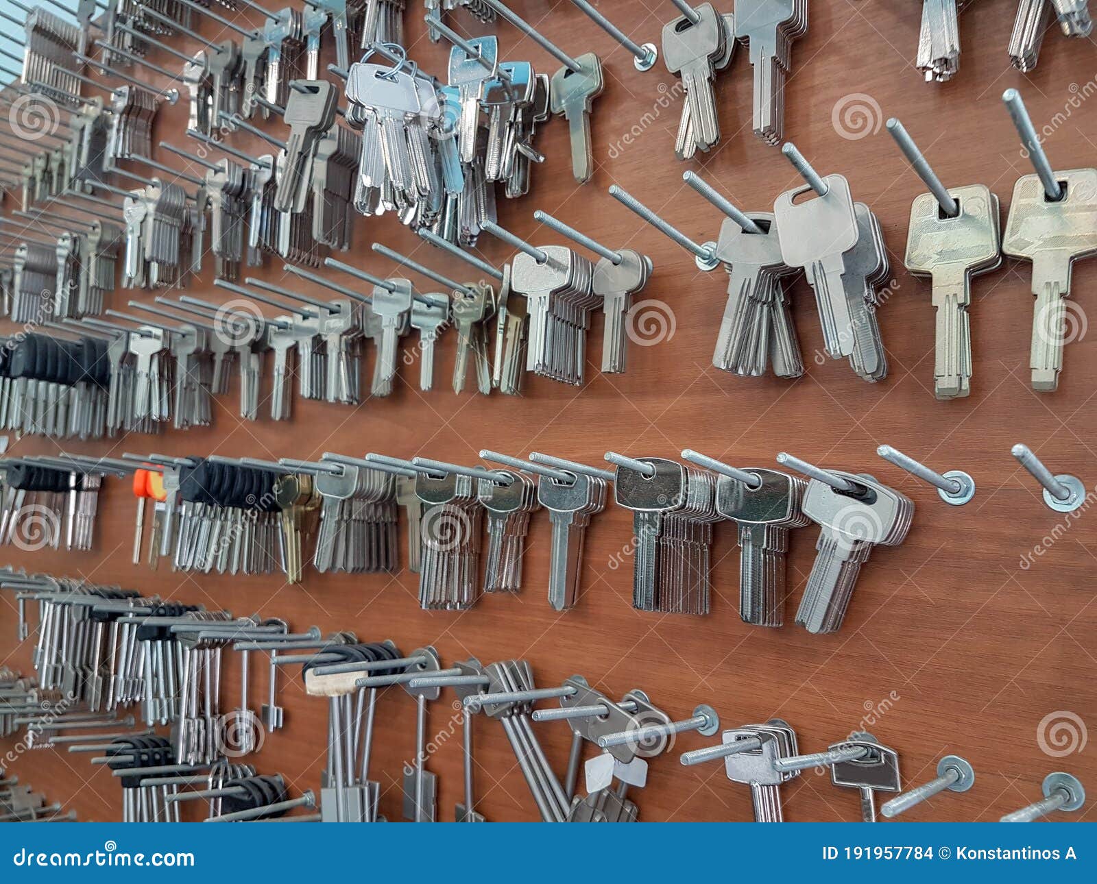 Keys Locksmith Shelve Many Types Stock Photo - Image of business, metal ...
