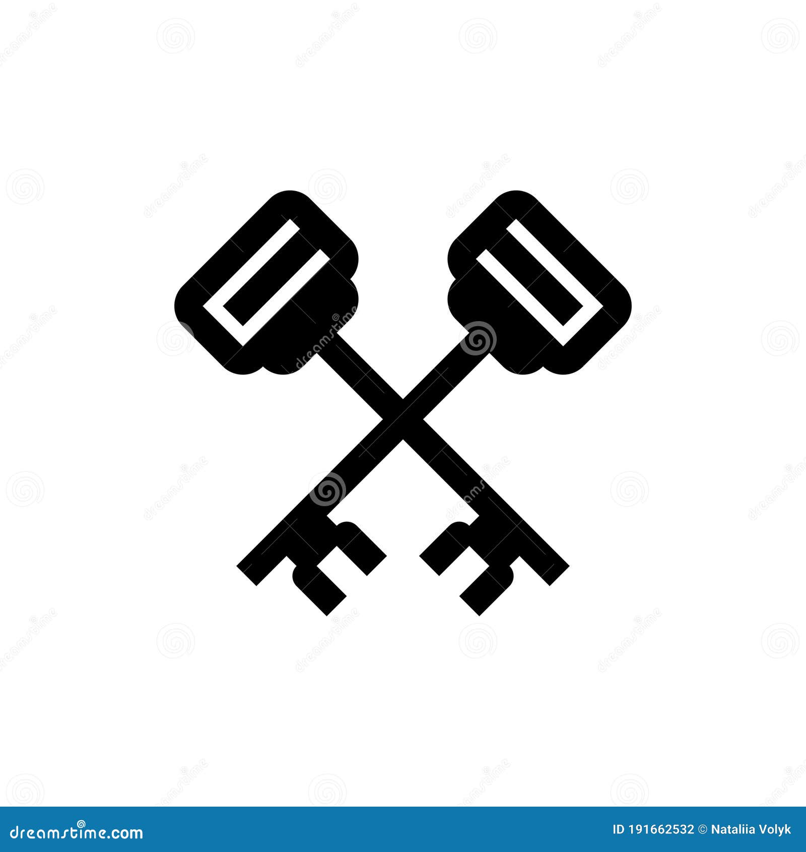 Keys logo stock vector. Illustration of vintage, crossed - 191662532