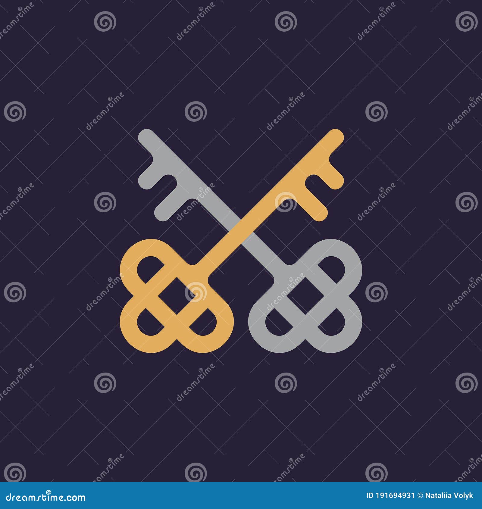 Keys logo stock vector. Illustration of sign, crossed - 191694931