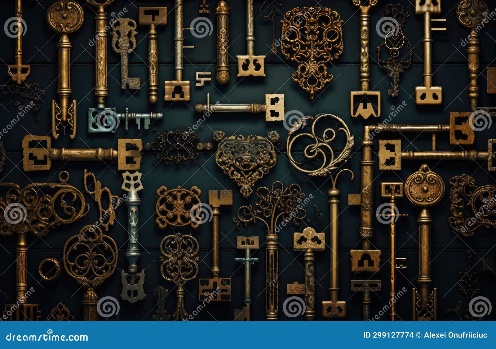 Keys. Lots of Keys. Different Kinds of Keys and Locks Stock Photo ...