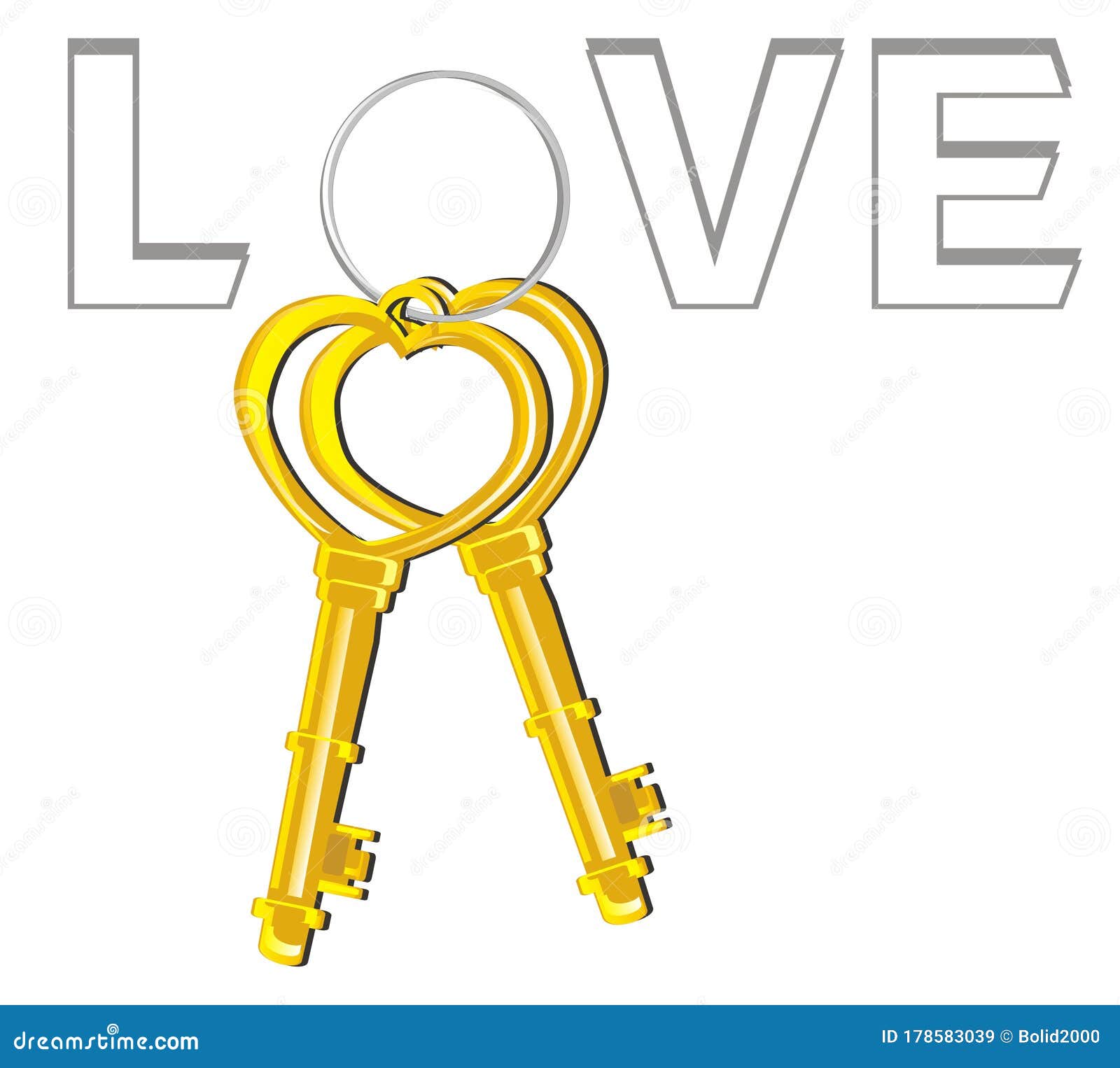 Keys and love stock illustration. Illustration of word - 178583039