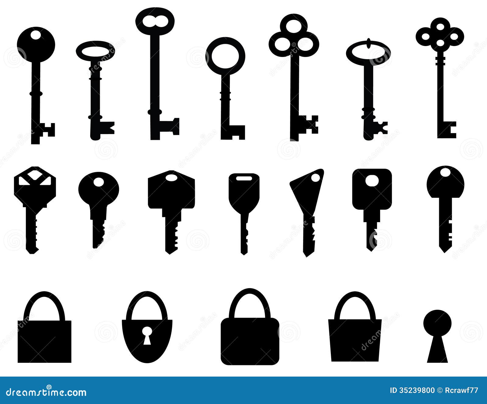 Keys stock vector. Illustration of lock, ancient, treasure - 35239800