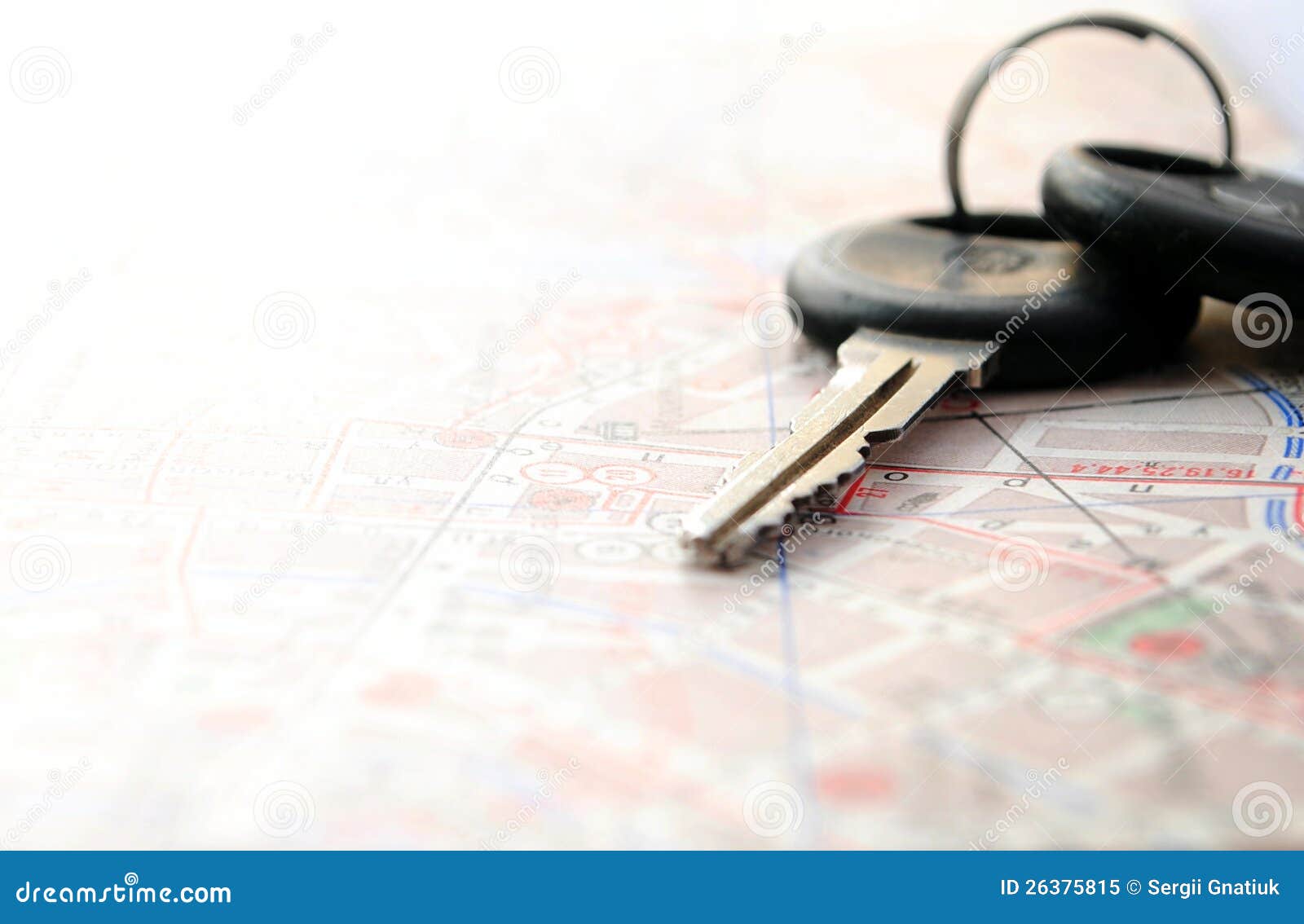 Keys and a map stock image. Image of road, latitude, forward - 26375815