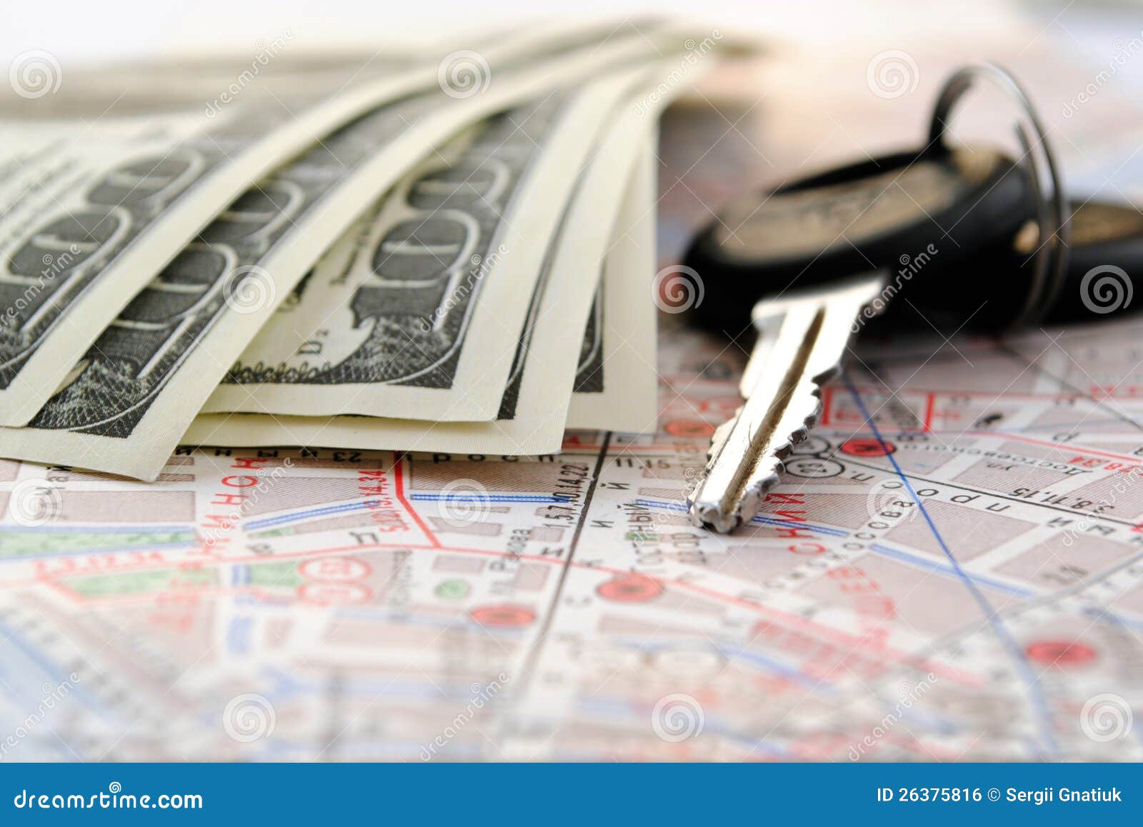 Keys And A Map Stock Photography | CartoonDealer.com #26375816