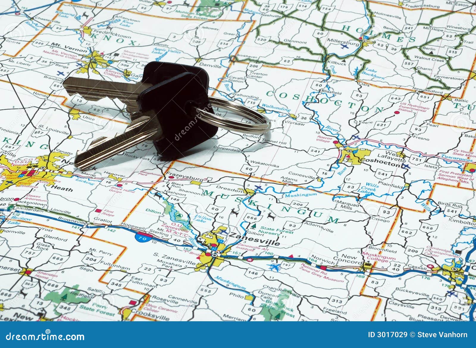 Keys And Map Stock Image | CartoonDealer.com #3017029