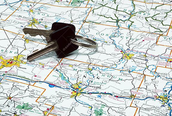 Keys and Map stock image. Image of lease, sales, background - 3017029