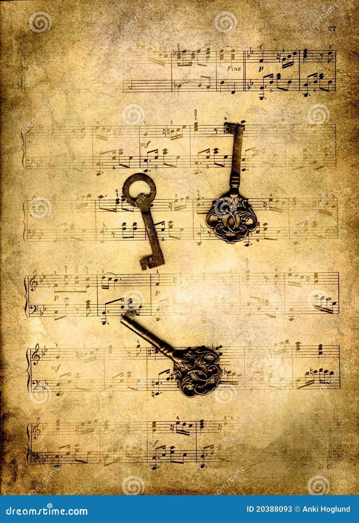 Keys on music sheet stock image. Image of line, classical - 20388093