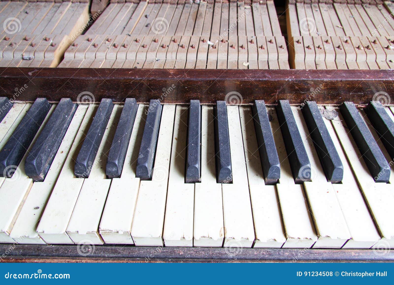 Keys from an Old Broken Damaged Piano Stock Photo - Image of player ...