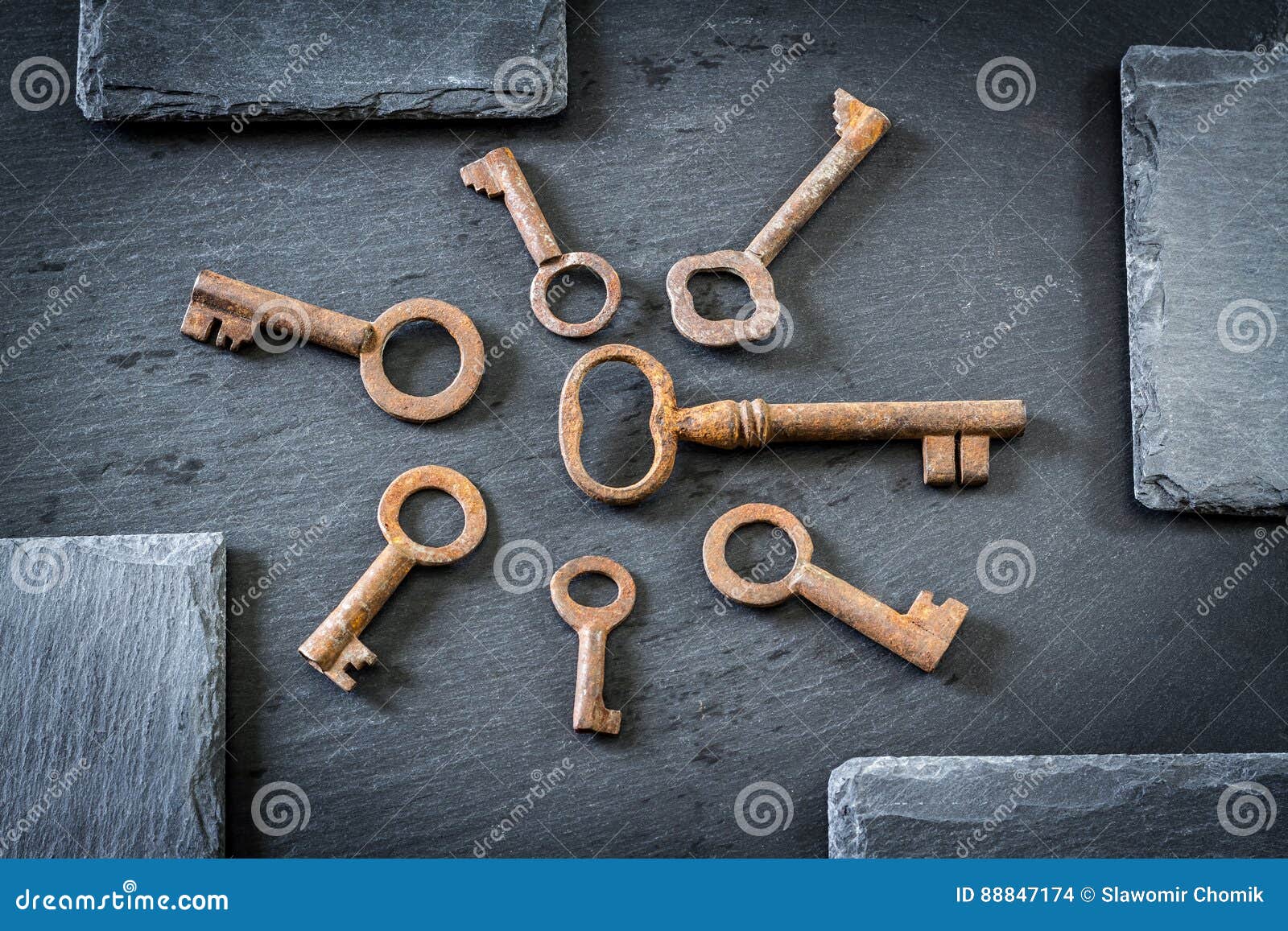 Keys stock photo. Image of magic, stone, aged, board - 88847174